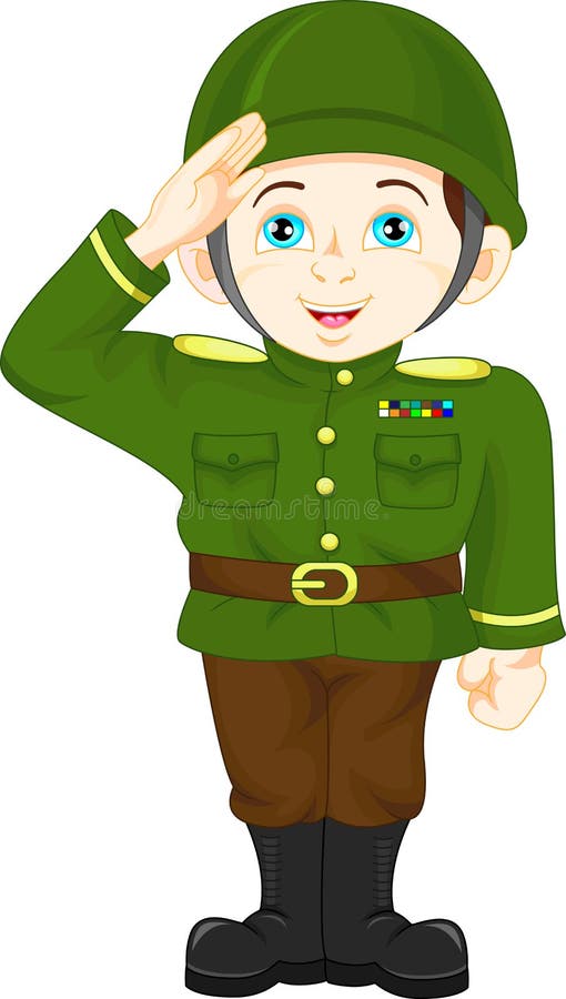 Army Soldier Boy Doing a Hand Salute Stock Vector - Illustration of ...