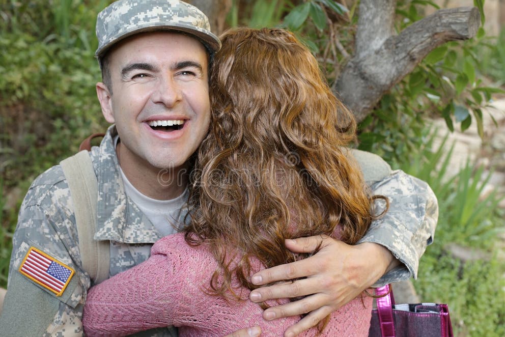 Army Soldier Coming Back Home Stock Photo - Image of hero, farewell ...