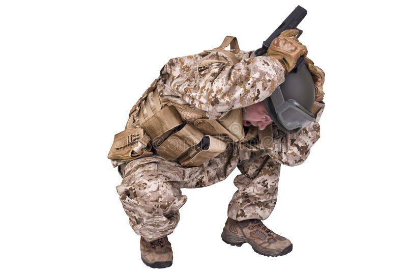 Army soldier crouching stock image. Image of army, vest - 54154113