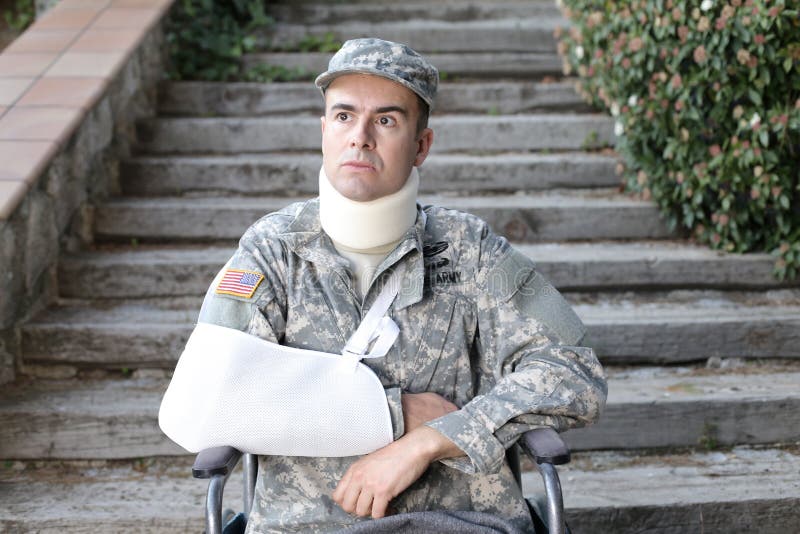 Army Soldier Recovering after Work Accident Stock Photo - Image of ...