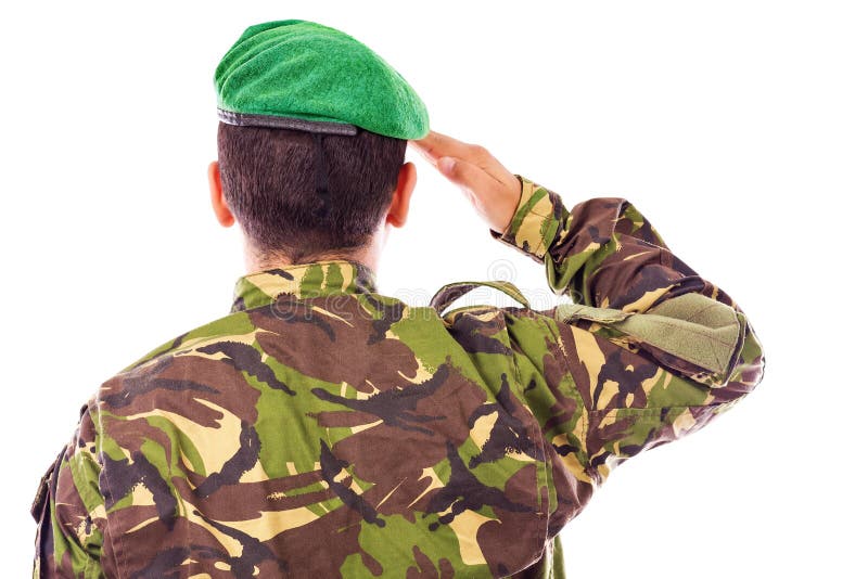 Saluting Soldier. Young Boy Stock Image - Image of camouflage, marines ...