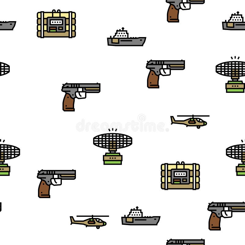 Army Soldier and War Technics Vector Seamless Pattern Stock ...