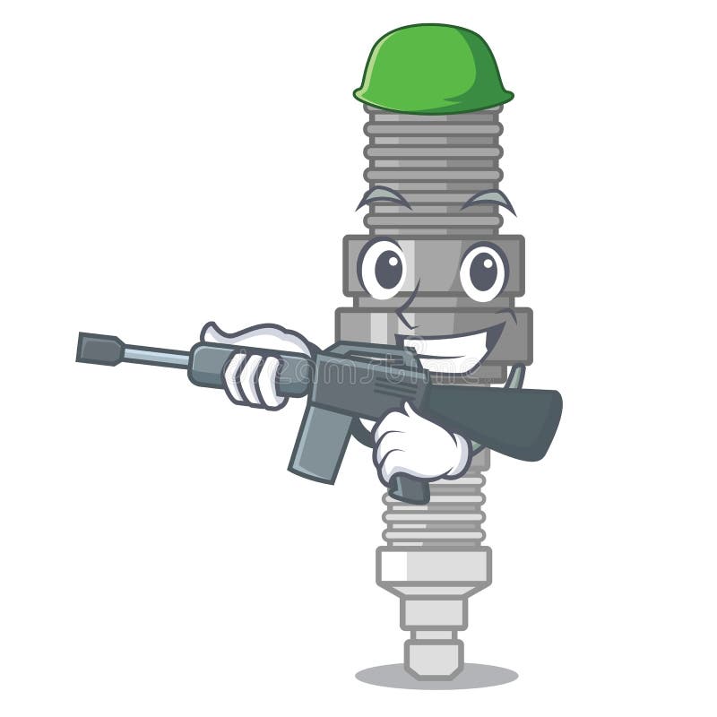 Army Spark Plug in the Character Shape Stock Vector - Illustration of ...