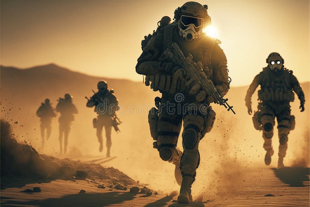 Army Special Forces Running Stock Illustration - Illustration of ...