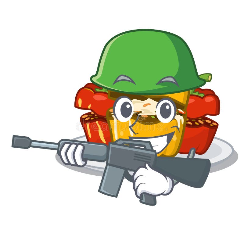 Army Stuffed Pepper Isolated with the Cartoon Stock Vector ...