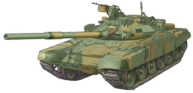 The army tank T-90 stock illustration. Illustration of headlight - 4897965