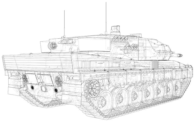 Army Tank Technical Wire-frame. Vector Illustration Stock Vector ...
