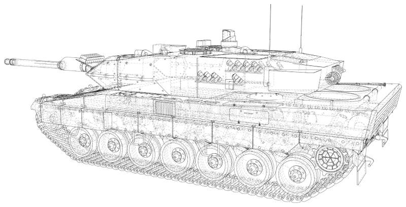 Army Tank Technical Wire-frame. Vector Illustration Stock Vector ...
