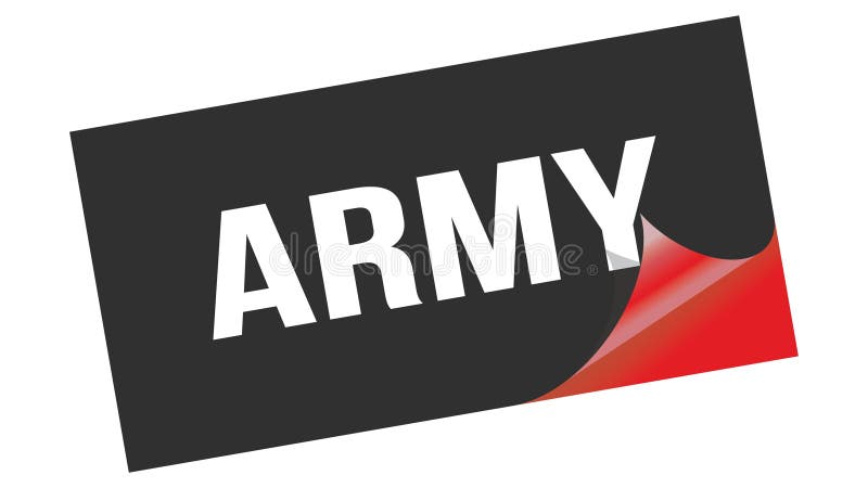 ARMY Text on Black Red Sticker Stamp Stock Illustration - Illustration ...