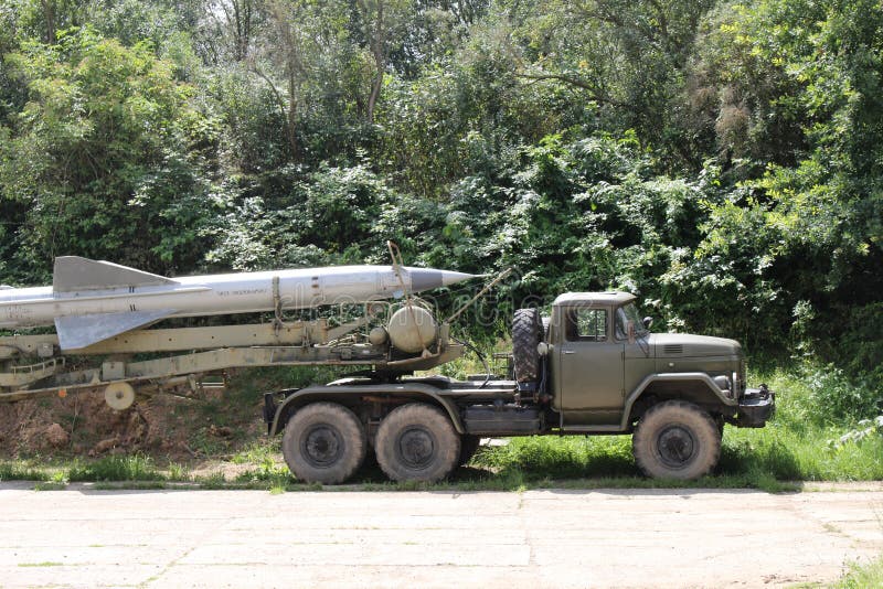 Army truck with rocket editorial stock image. Image of attack - 79434669