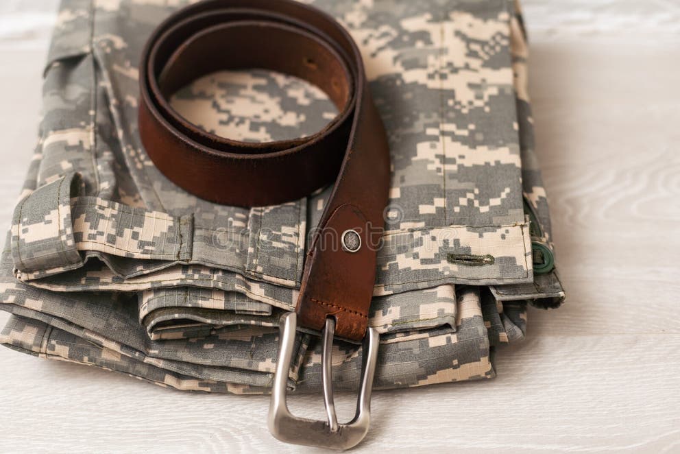 Army Uniform, Isolated on White. Stock Photo - Image of accoutrement ...