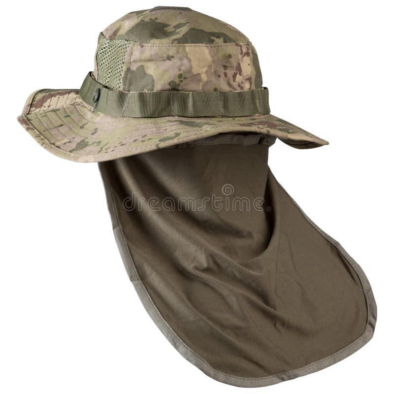 Army Uniform Round Cap with Fields, Camouflage, with a Cape To Protect ...