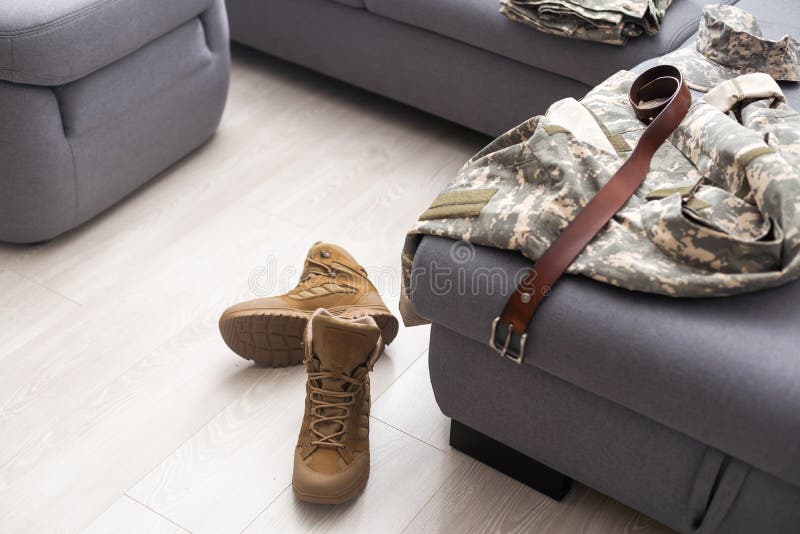 Army uniform, on white. stock image. Image of disguise - 268644189