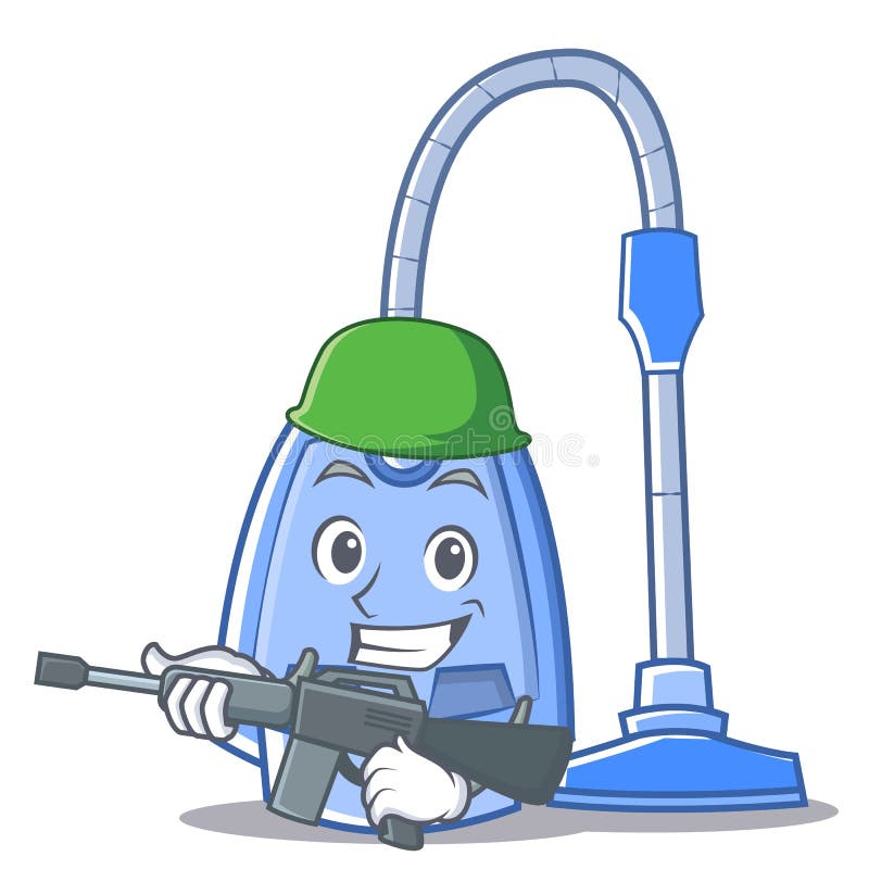 Army Vacuum Cleaner Character Cartoon Stock Vector - Illustration of ...