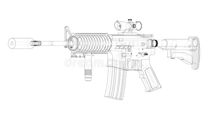 Army weapons. Vector stock vector. Illustration of rifle - 228852470