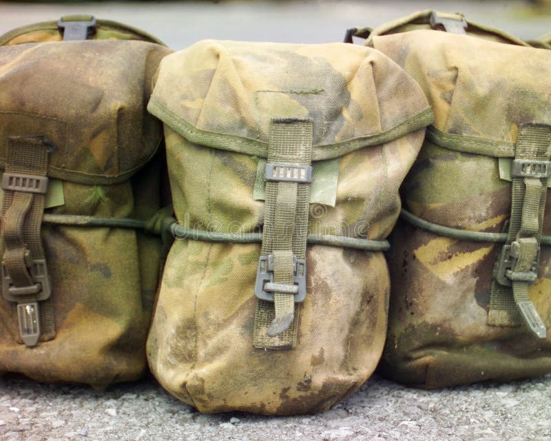 Army Webbing Pouches stock image. Image of army, conflict - 1140545
