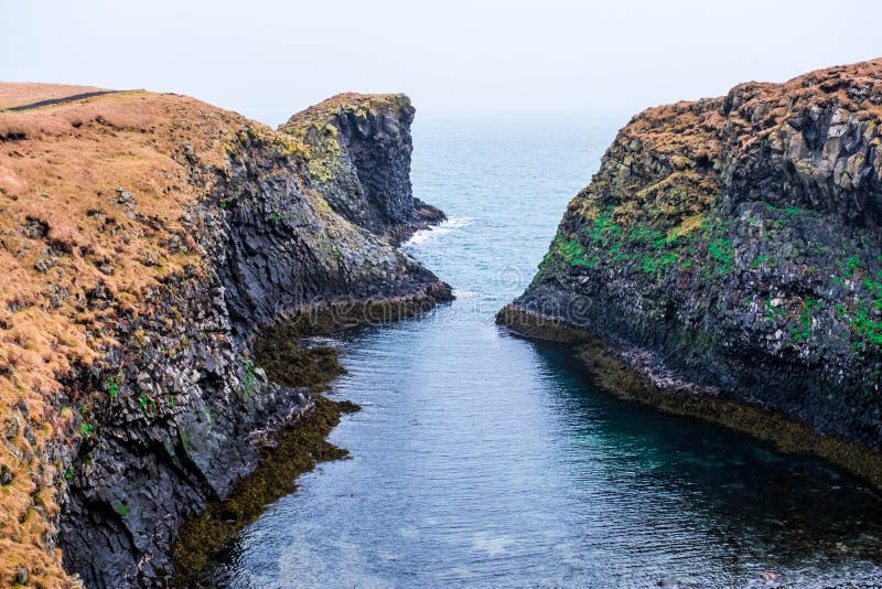 An Arnarstapi Cliff in Iceland Stock Image - Image of autumn, blue ...