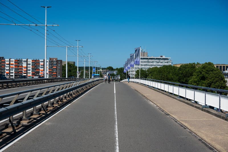 Arnhem, Gelderland, the Netherlands - Double Cycling Path Alongside the ...