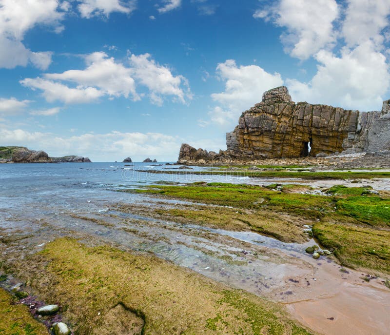 Arnia Beach Coastline Landscape Stock Image - Image of coastline, rocky ...