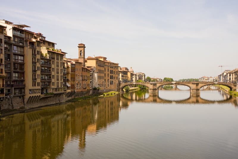 Arno Bridge and Buildings stock image. Image of river - 11764339