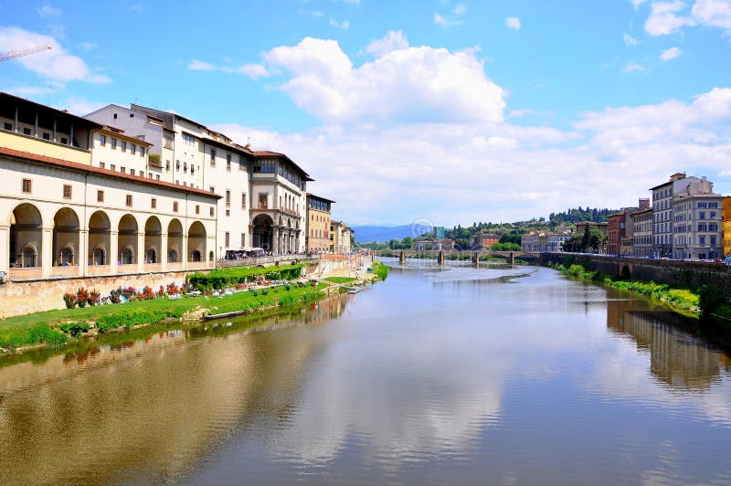 Arno River, Florence City View , Italy Stock Image - Image of beautiful ...