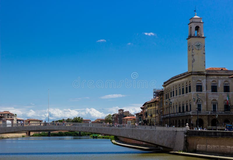 Arno river in Pisa, Italy stock image. Image of holidays - 80406959