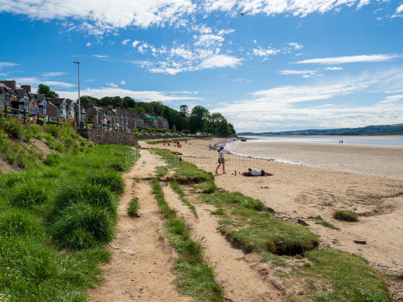 Arnside Sea Front, Promenade and Pier, Cumbria Stock Photo - Image of ...