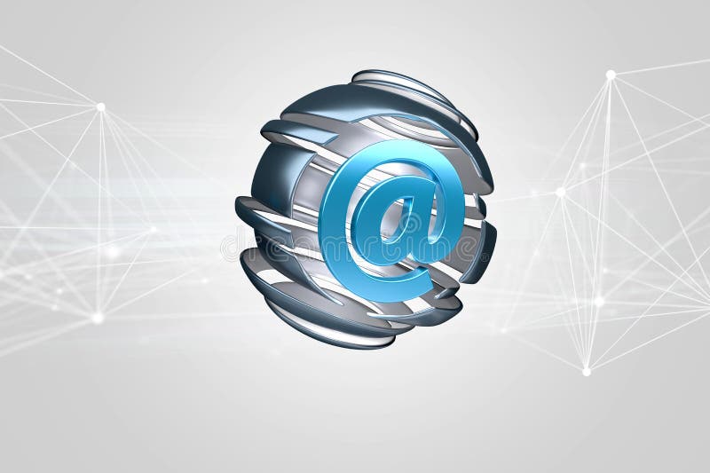 Arobase Symbol Displayed in a Sliced Sphere - 3D Render Stock ...