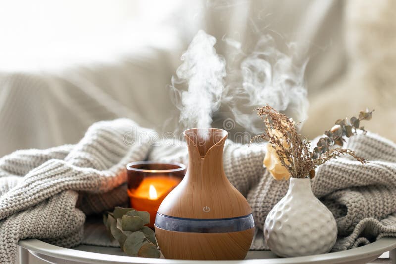 Aroma Composition with a Modern Aroma Oil Diffuser and a Knitted ...