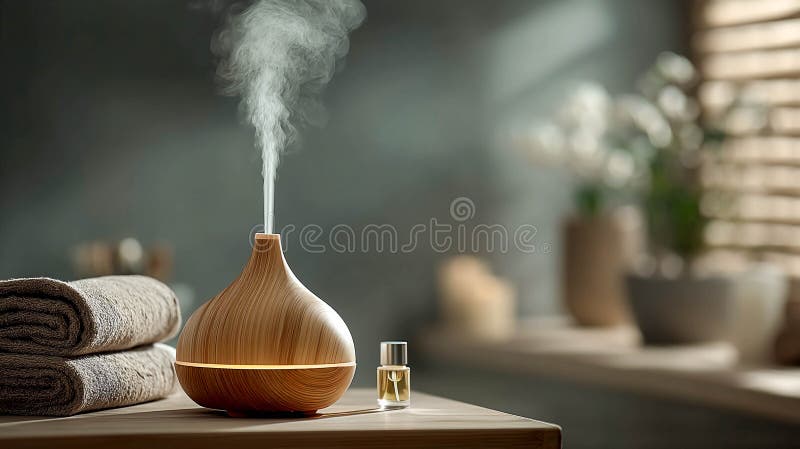 An Aroma Diffuser that Emits Steam. the Atmosphere is Peaceful and ...