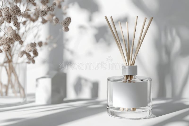 Aroma Diffuser Mockup with Sticks, with Label for Branding, on Light ...