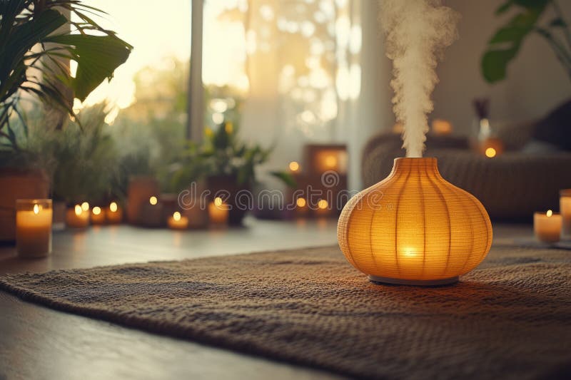 Aroma Diffuser Releasing Soothing Fragrance in Peaceful Home Spa ...