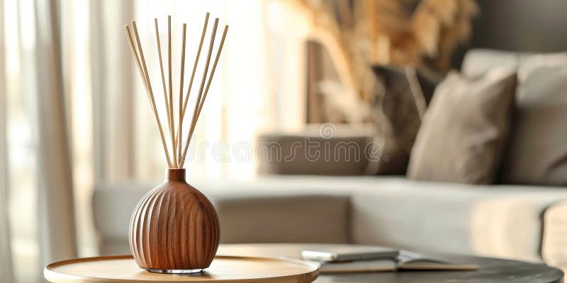 An Aroma Diffuser Stands on a Table in a Modern Designer Interior ...