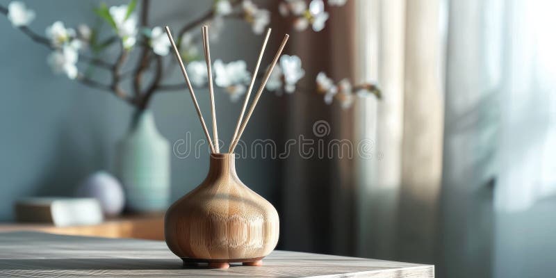 An Aroma Diffuser Stands on a Table in a Modern Designer Interior ...