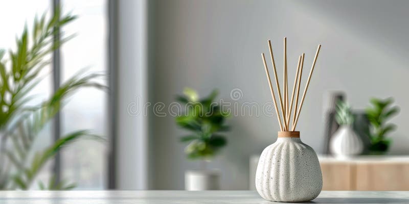 An Aroma Diffuser Stands on a Table in a Modern Designer Interior ...