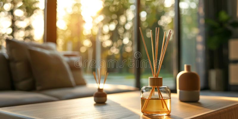 An Aroma Diffuser Stands on a Table in a Modern Designer Interior ...