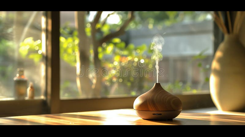 An Aroma Diffuser with Summer Blends of Essential Oils is Located on ...