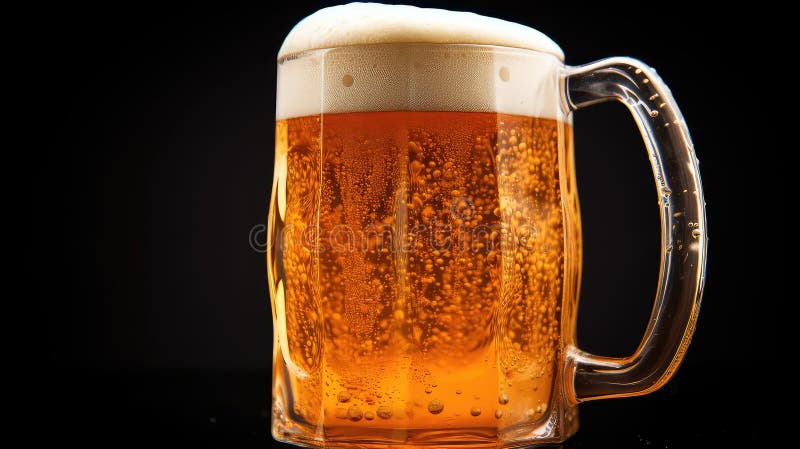 Aroma half full beer mug stock illustration. Illustration of foam ...