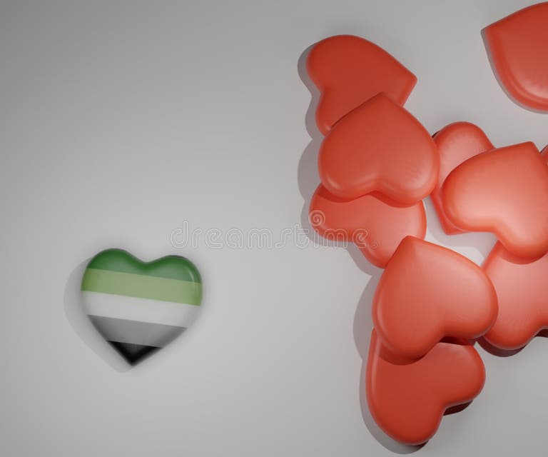 Aromantic Colors in Heart Shape with Bunch of Red Heart Stock ...