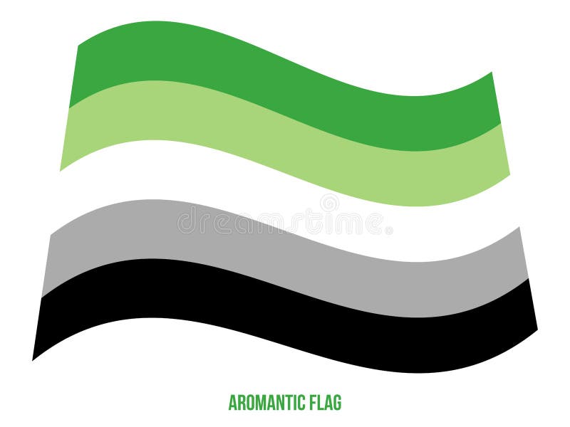 Aromantic Flag Waving Vector Illustration Designed with Correct Color ...