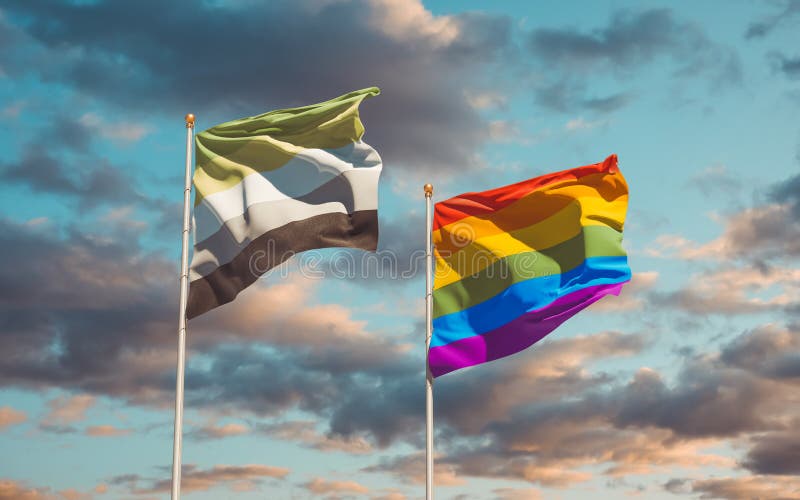 Aromantic Pride and LGBT Flags Stock Illustration - Illustration of ...