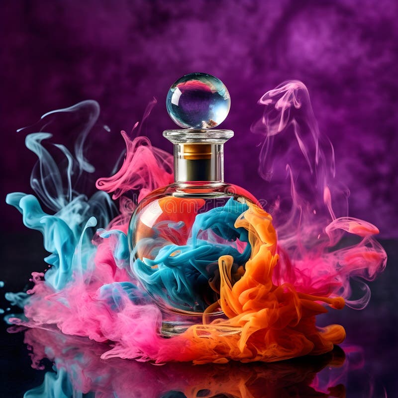 Aromas in Technicolor stock illustration. Illustration of purple ...