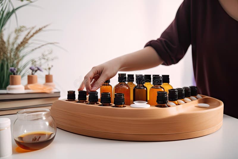 Aromatherapist Diffusing Essential Oils in a Spa Setting Stock ...