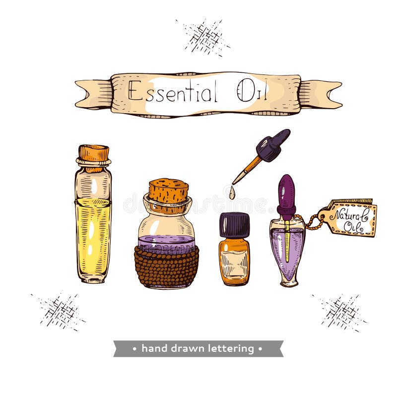 Aromatherapy Accessory . Detailed Hand-drawn Sketches Stock ...