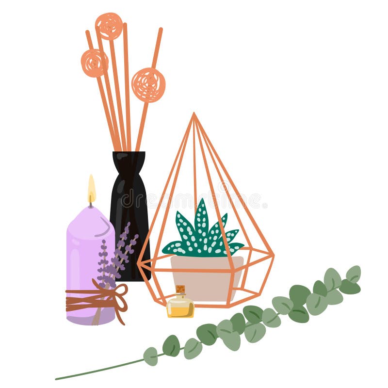 Aromatherapy and Devices and Means for Aromatherapy. Vector ...