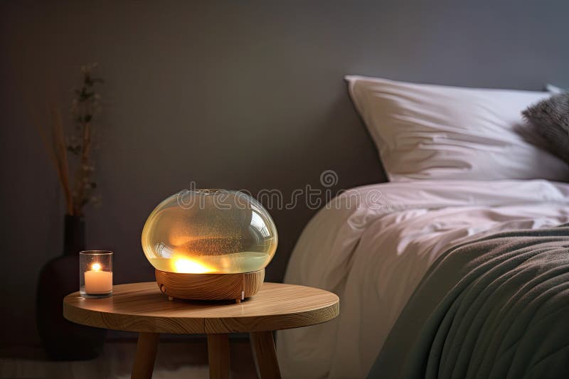 Aromatherapy Diffuser in the Bedroom, Filling the Room with Scent of ...