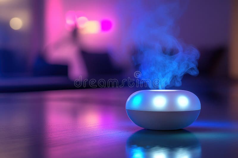 Aromatherapy Diffuser on Table with Warm Sunlight in Cozy Room, AI ...