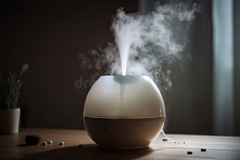Aromatherapy Diffuser, with Essential Oil Mixture and Steam Rising from ...