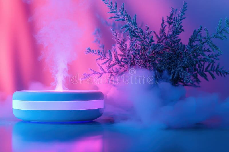 Aromatherapy Diffuser on Table with Warm Sunlight in Cozy Room, AI ...