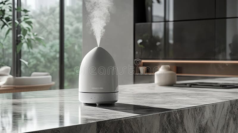 Aromatherapy Diffuser on Table with Warm Sunlight in Cozy Room, AI ...